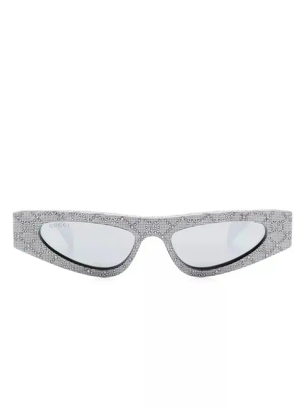 Gucci Embellished Cat Eye Sunglasses - Silver