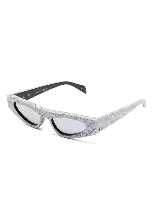 Gucci Embellished Cat Eye Sunglasses - Silver