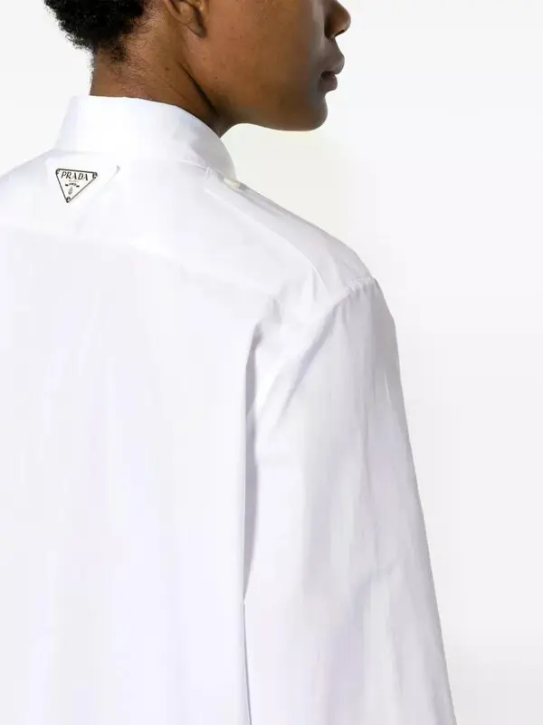 Prada Crystal-button Cotton Shirt
