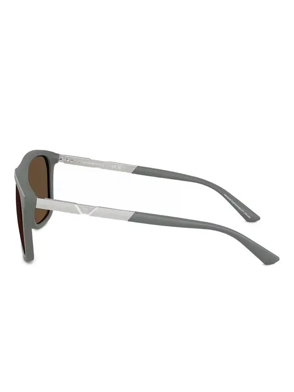 Emporio Armani Matte-frame Square Sunglasses - Grey