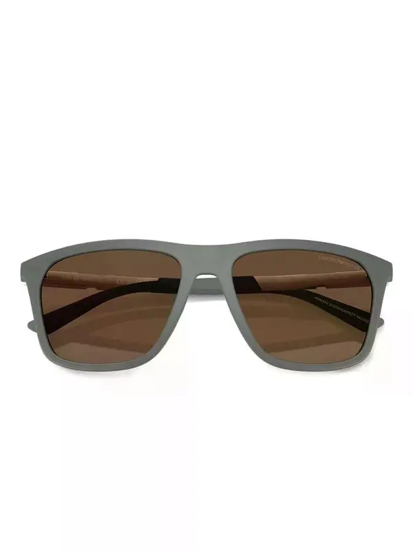 Emporio Armani Matte-frame Square Sunglasses