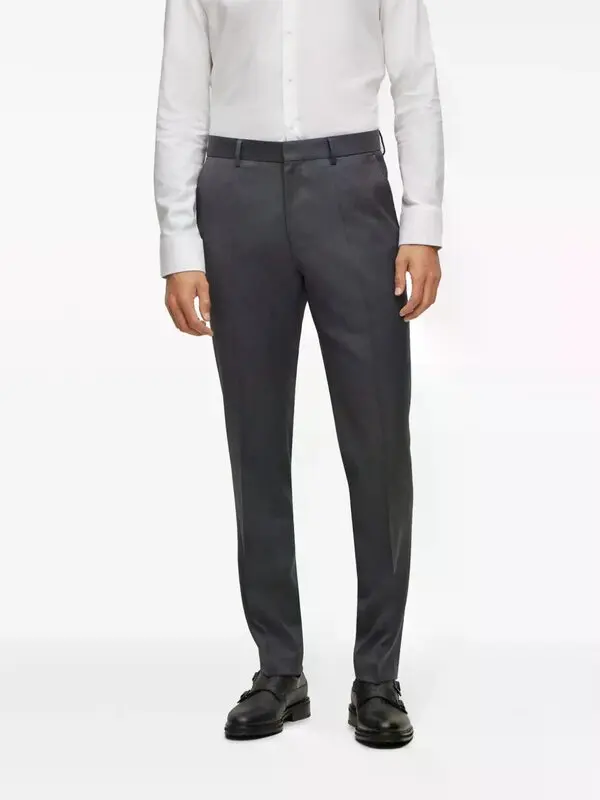 BOSS Virgin Wool Pressed Crease Tailored Trousers