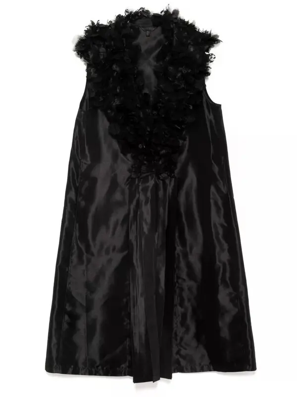 Shiatzy Chen Embroidered Tulle Coat - Black