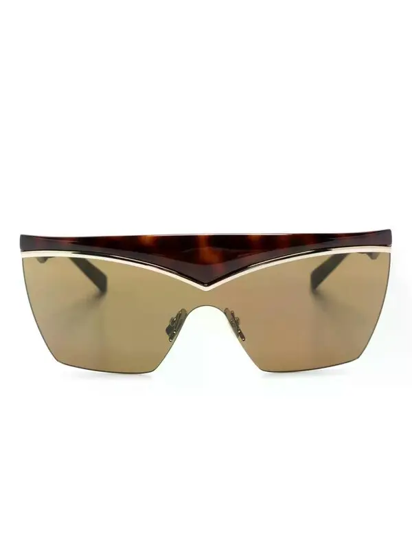 Saint Laurent Shield-frame Sunglasses - Brown