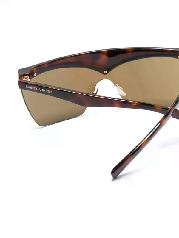 Saint Laurent Shield Frame Sunglasses - Brown