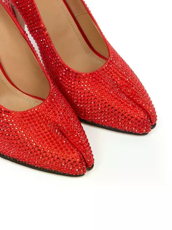 MAISON MARGIELA Tabi 110mm Rhinestone-embellished Pumps - Red