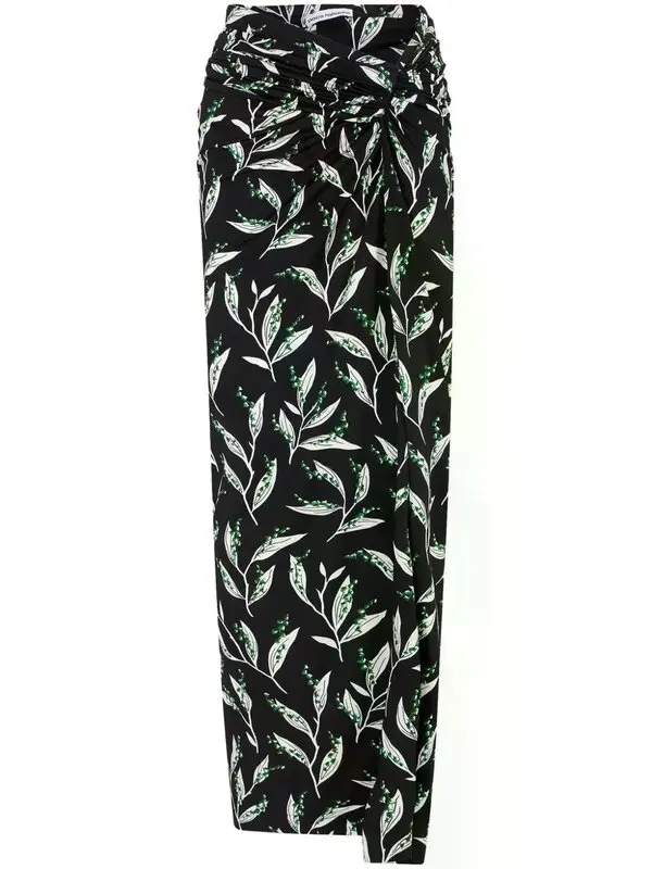 Rabanne Graphic Print High-waist Maxi Skirt - Black