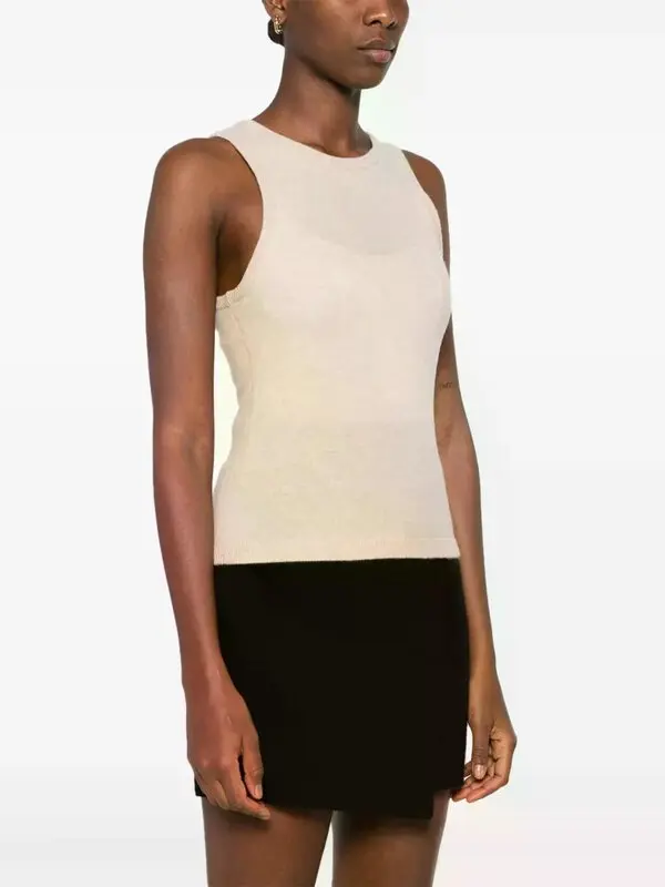 Max & Moi Sleeveless Cashmere Knit Top - Neutrals
