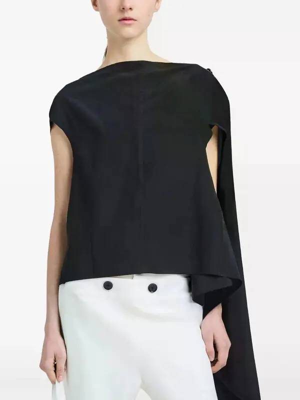 Proenza Schouler Boat Neck Draped Panel Top