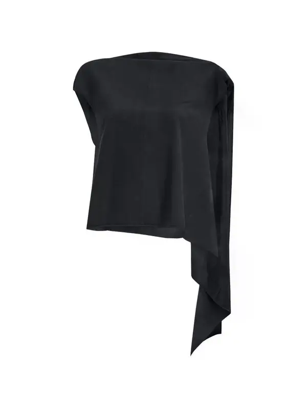 Proenza Schouler Boat Neck Draped Panel Top - Black