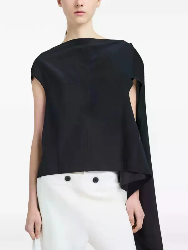 Proenza Schouler Boat Neck Draped Panel Top