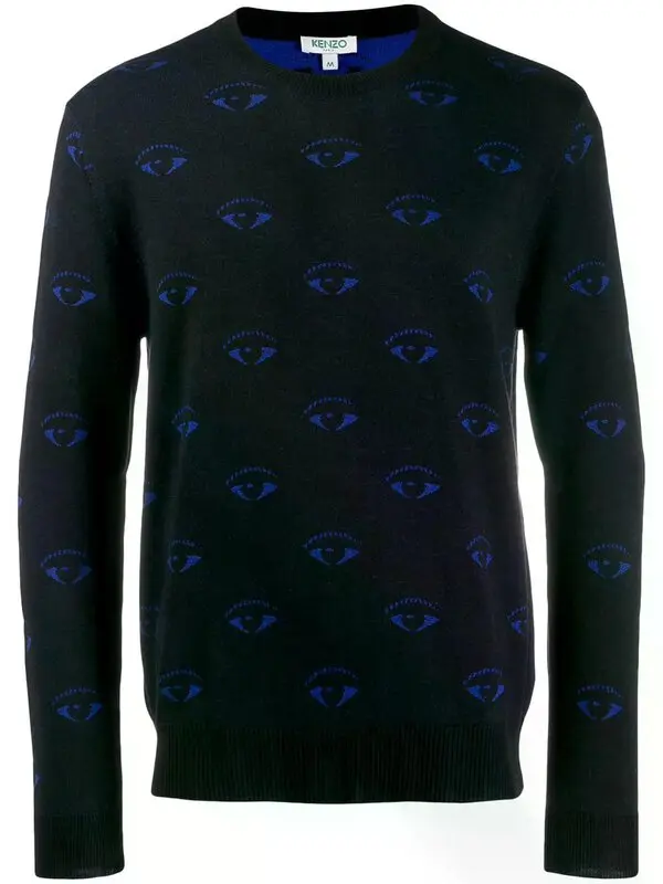 Kenzo Wool Blend Eye Pattern Jumper