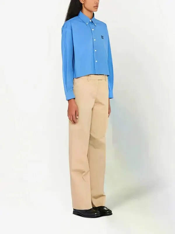 Miu Miu Mid-rise Straight Leg Chino Trousers