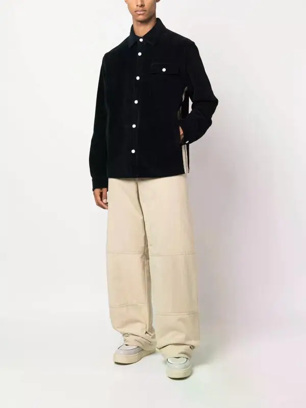 Palm Angels Crochet-stripe Corduroy Shirt Jacket