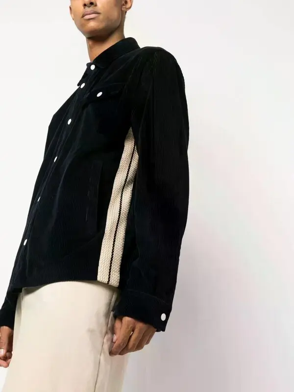 Palm Angels Crochet-stripe Corduroy Shirt Jacket