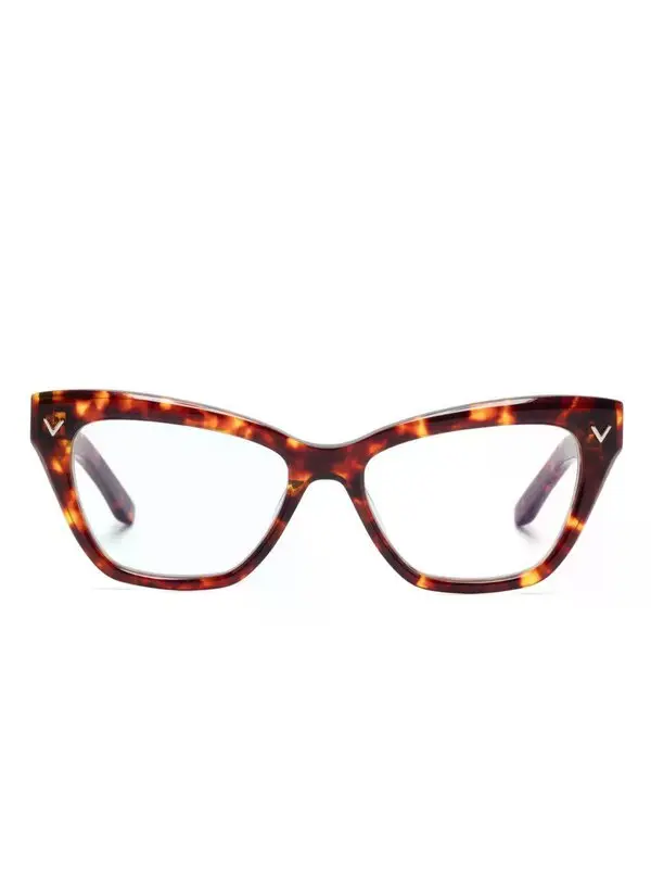 Valentino Garavani V-tale Cat Eye Eyeglasses - Brown