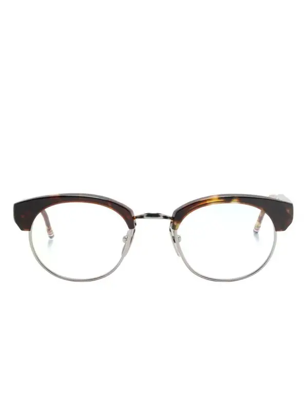 Thom Browne Tortoiseshell-effect Pantos Frame Glasses - Brown