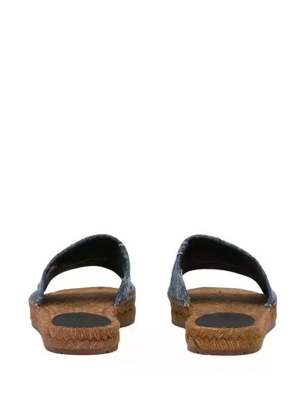 Dolce & Gabbana Logo-plaque Denim Espadrille Slides