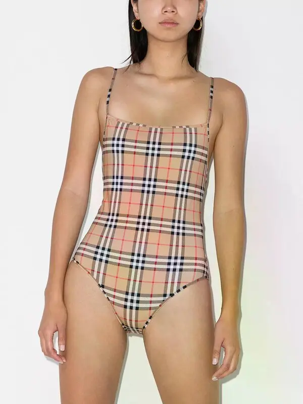 Burberry Vintage Check Pattern Swimsuit - Neutrals