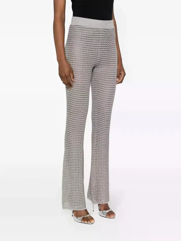 Remain Birger Christensen Metallic Striped Flared Trousers - Grey