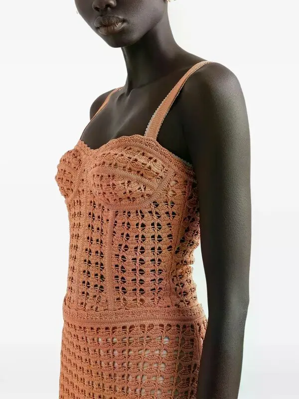 Dolce & Gabbana Crochet Bustier Top - Pink