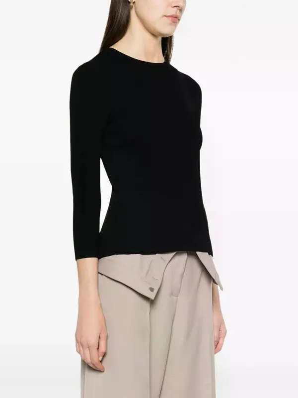 Tibi Giselle Ribbed-knit Jumper - Black