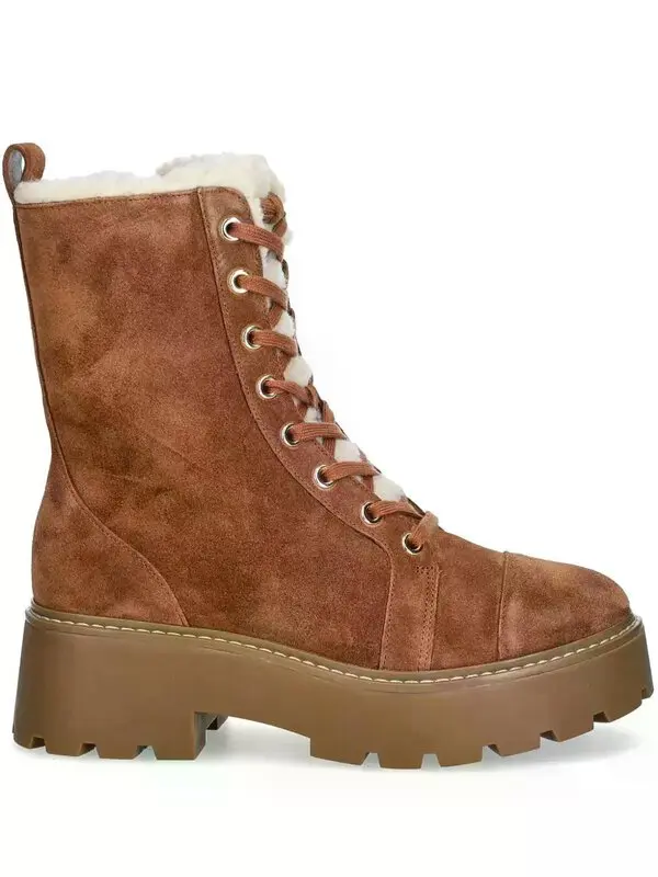 Michael Kors Suede Lace Up Combat Boots