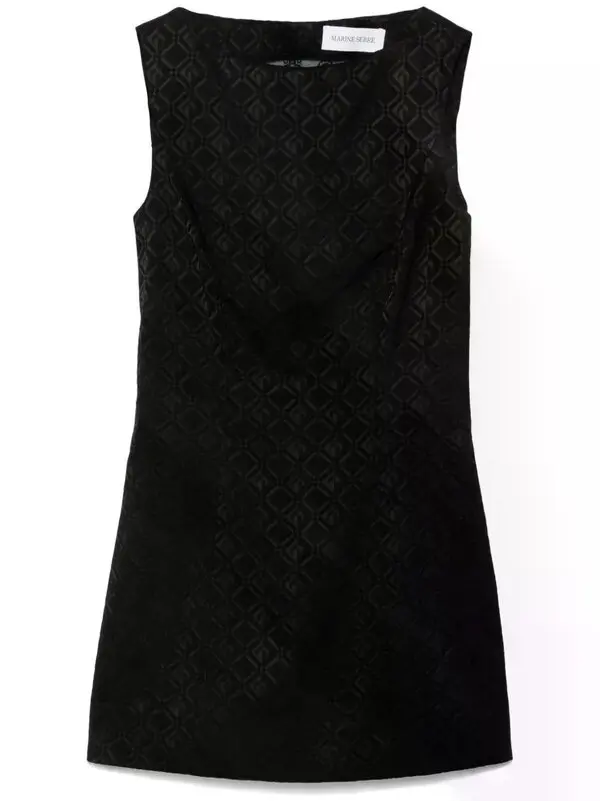 MARINE SERRE Moon Diamond-jacquard Mini Dress - Black