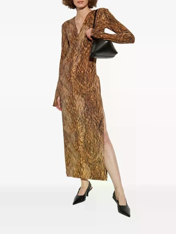 MAISON MARGIELA Long Sleeve Graphic Maxi Dress