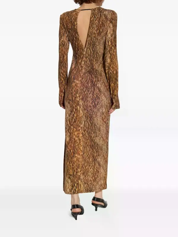 MAISON MARGIELA Long Sleeve Graphic Maxi Dress