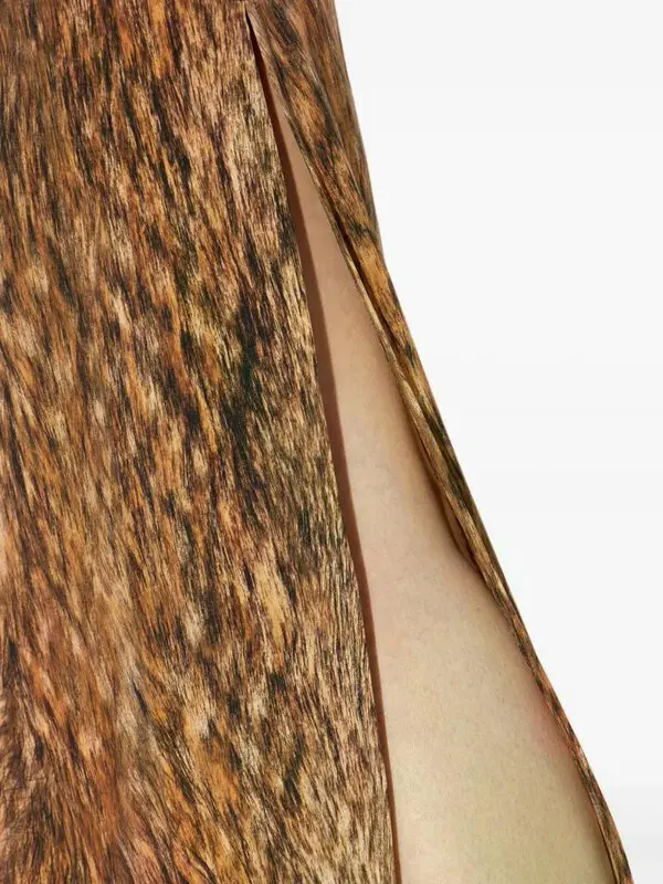 MAISON MARGIELA Long Sleeve Graphic Maxi Dress