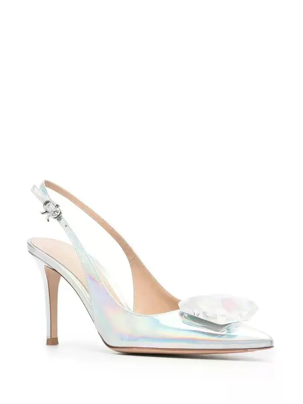 GIANVITO ROSSI Metallic-finish 95mm Pointed Slingback Pumps