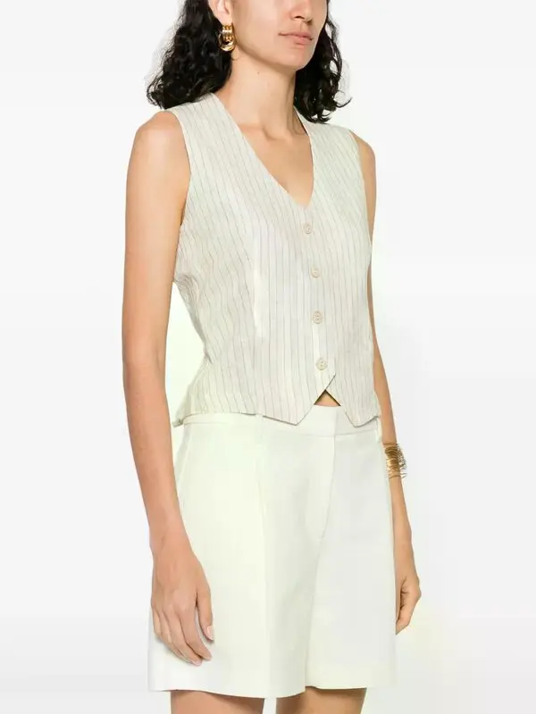 MOUTAKI Striped V-neck Waistcoat