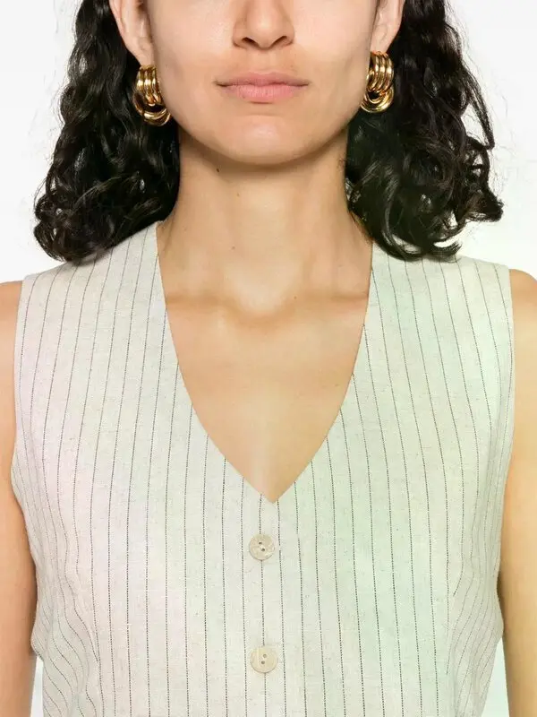 MOUTAKI Striped V-neck Waistcoat