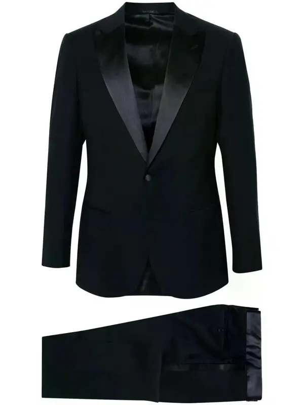 Giorgio Armani Contrast Wool Single-breasted Suit - Blue