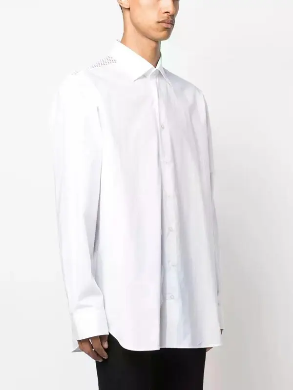 Raf Simons Mesh-detail Cotton Shirt