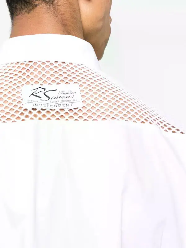 Raf Simons Mesh-detail Cotton Shirt