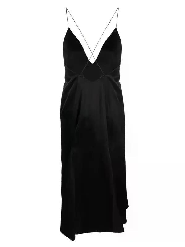 WALES BONNER Crystal Embellished Satin Dress