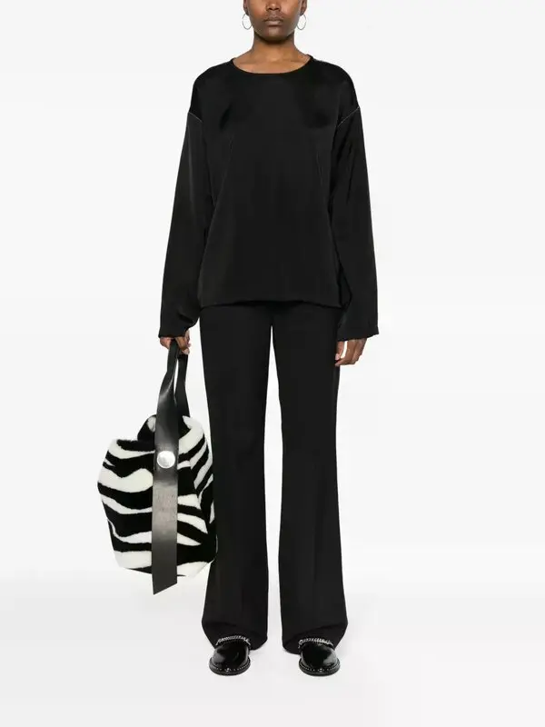 Fabiana Filippi Beaded Trim Crepe Top