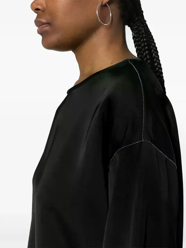 Fabiana Filippi Beaded Trim Crepe Top
