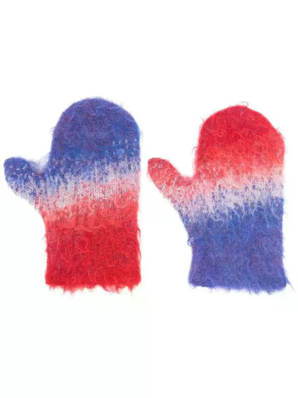 ERL Degradé-knit Gloves - Red