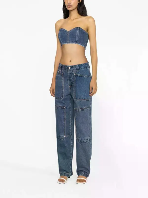 MONOT Denim Bandeau Top