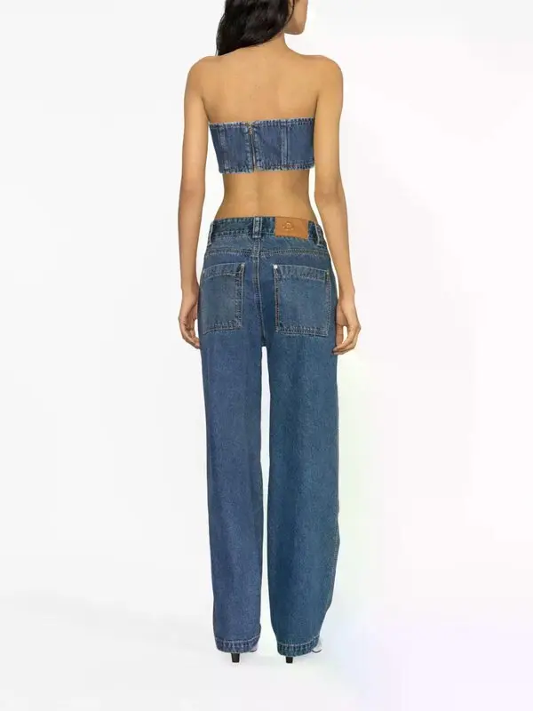 MONOT Denim Bandeau Top