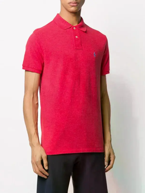 Polo Ralph Lauren Plain Logo-embroidered Polo Shirt - Pink