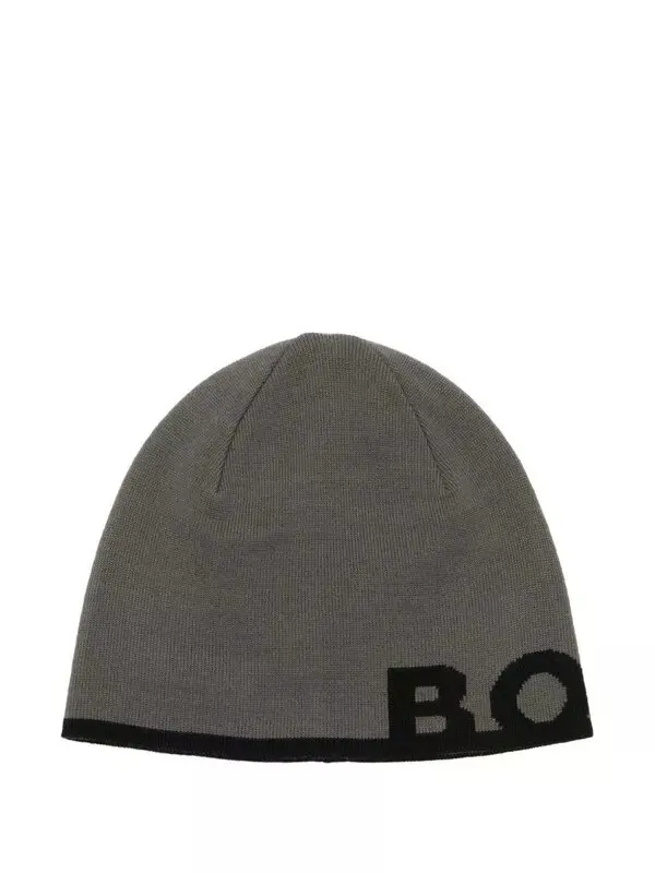 BOSS Jacquard Logo Beanie - Grey