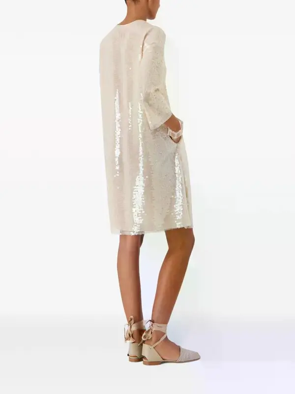 Emporio Armani Belted Sequin Midi Dress