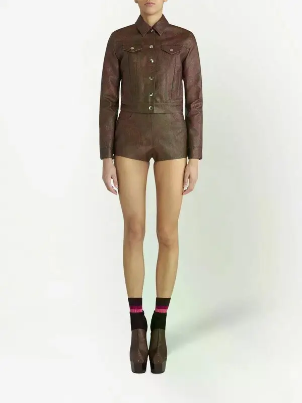 Etro Cropped Paisley Print Jacket
