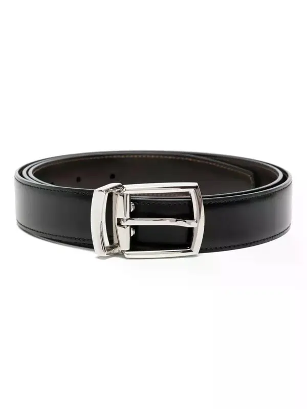 S.t. Dupont Reversible Belt With Silver-tone Buckle - Black