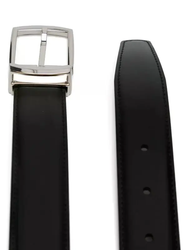 S.t. Dupont Reversible Belt With Silver-tone Buckle