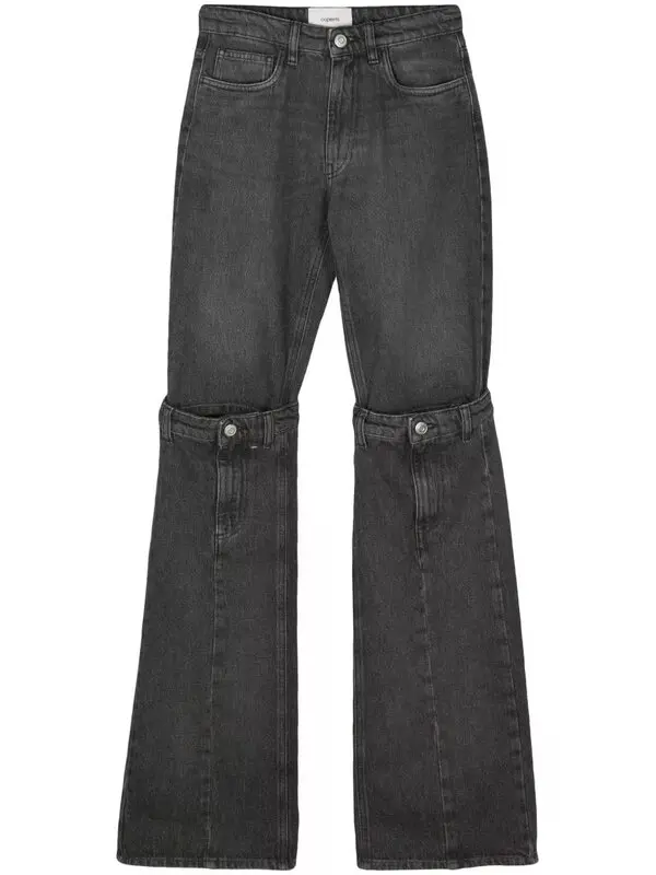 Coperni Mid-rise Wide-leg Jeans With Open Knee Detail - Black